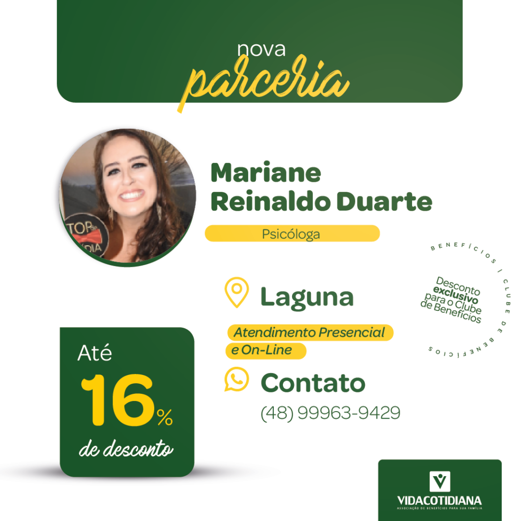 Novo Parceiro – Psicóloga Mariane Duarte – Vida Cotidiana