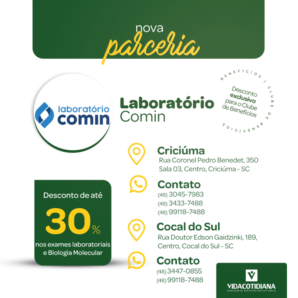 Novo Parceiro – Laboratório Comin – Vida Cotidiana