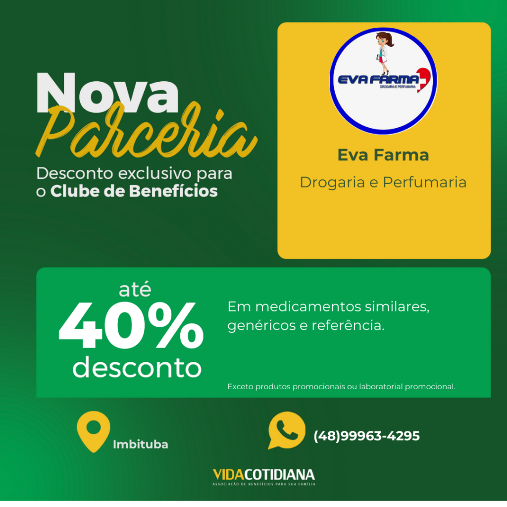 Novo Parceiro | Eva Farma – Drogaria e Perfumaria - Vida Cotidiana